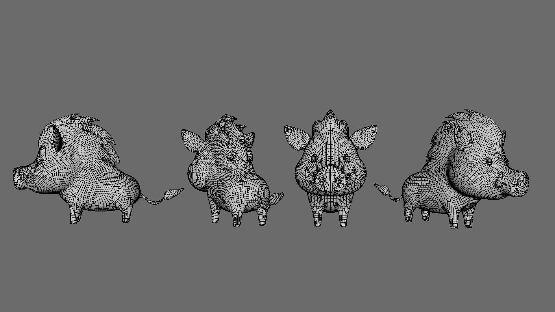 3D Model Cartoon Wild Boar Animal 02 - TurboSquid 2333375