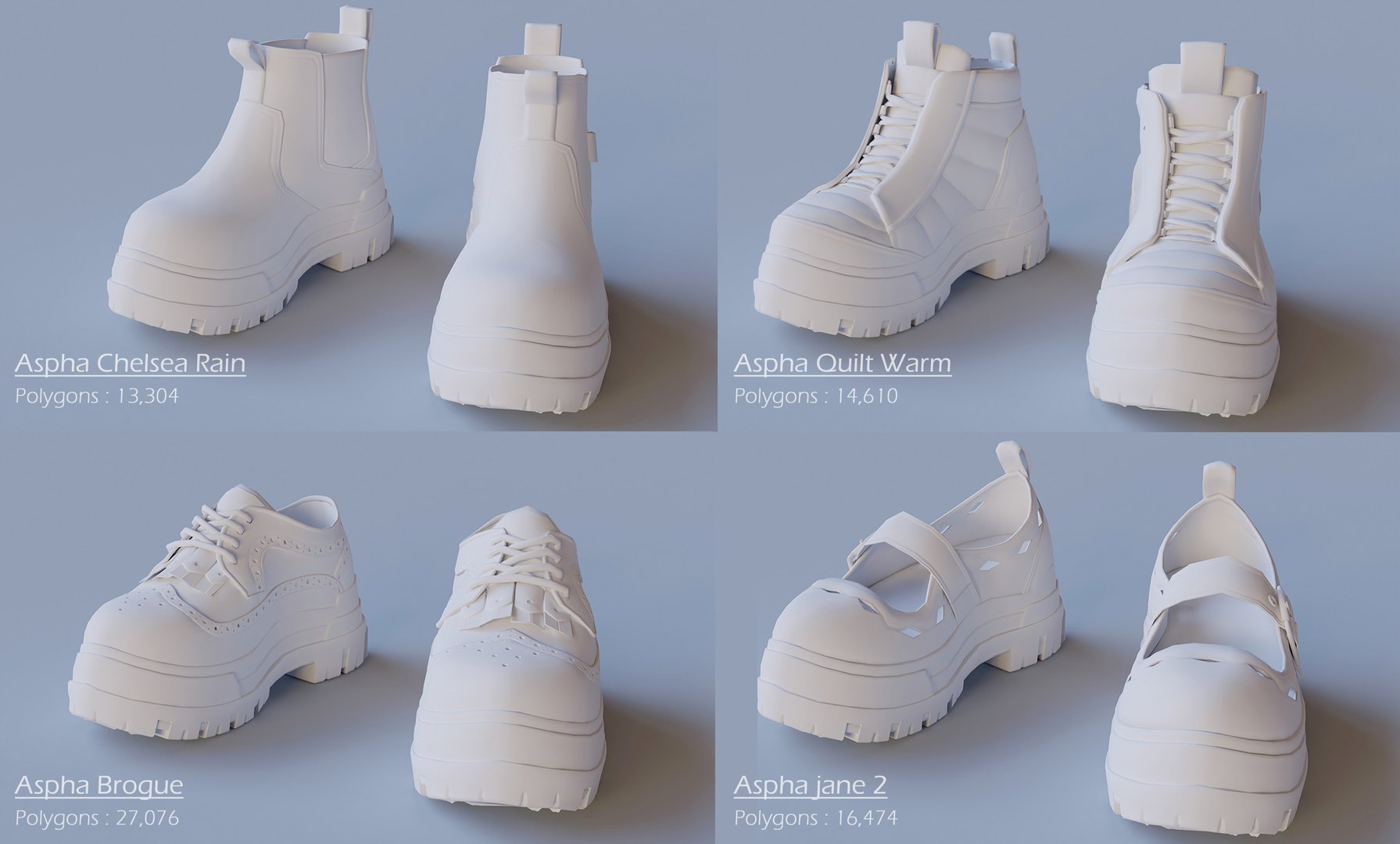 3D Buffalo Aspha Shoe Collection 3D Model - TurboSquid 2205273