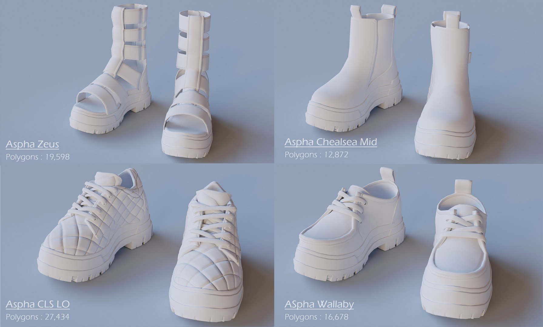 3D Buffalo Aspha Shoe Collection 3D Model - TurboSquid 2205273