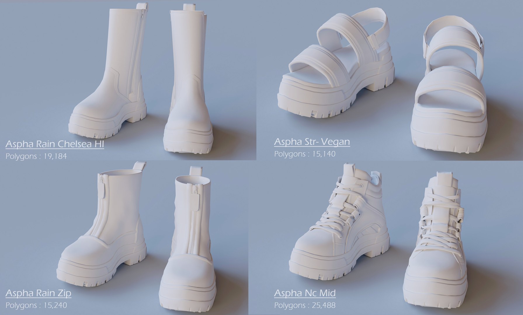 3D Buffalo Aspha Shoe Collection 3D Model - TurboSquid 2205273