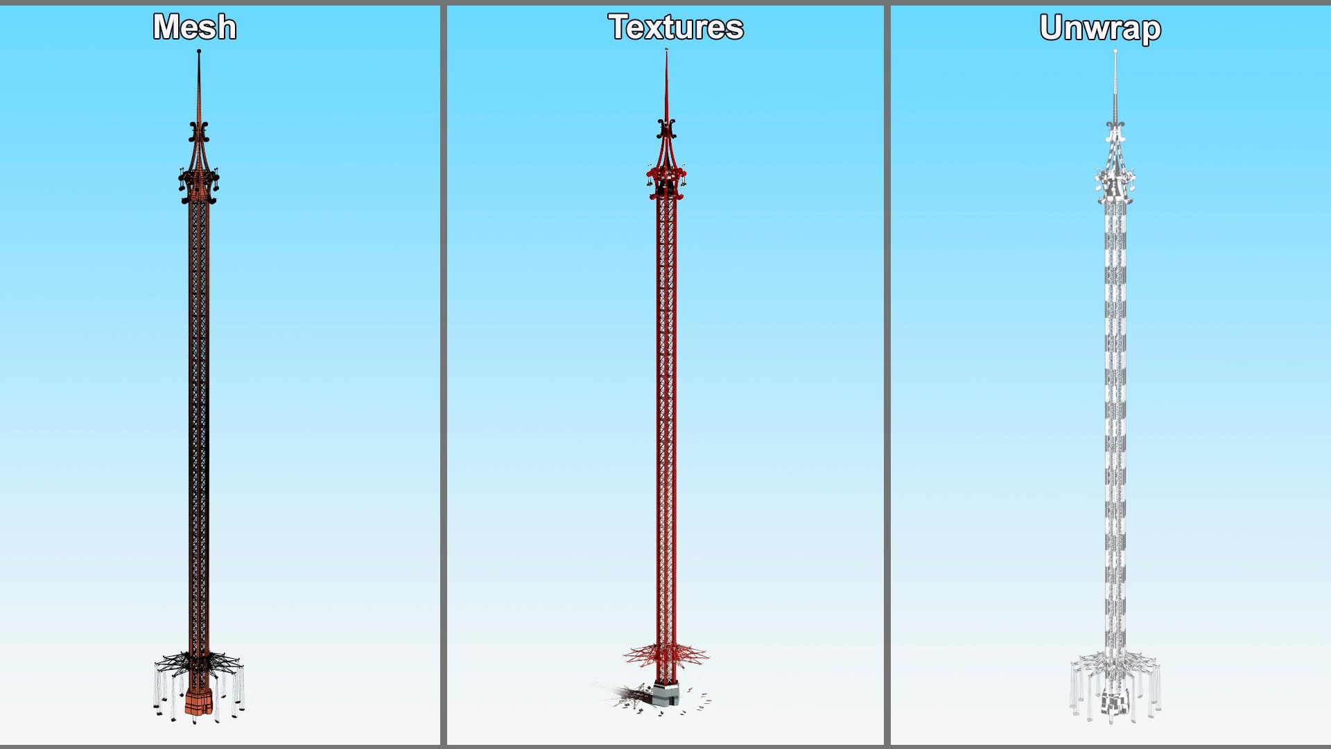 3D Model Vertical Swing Carousel Rigged - TurboSquid 2279846