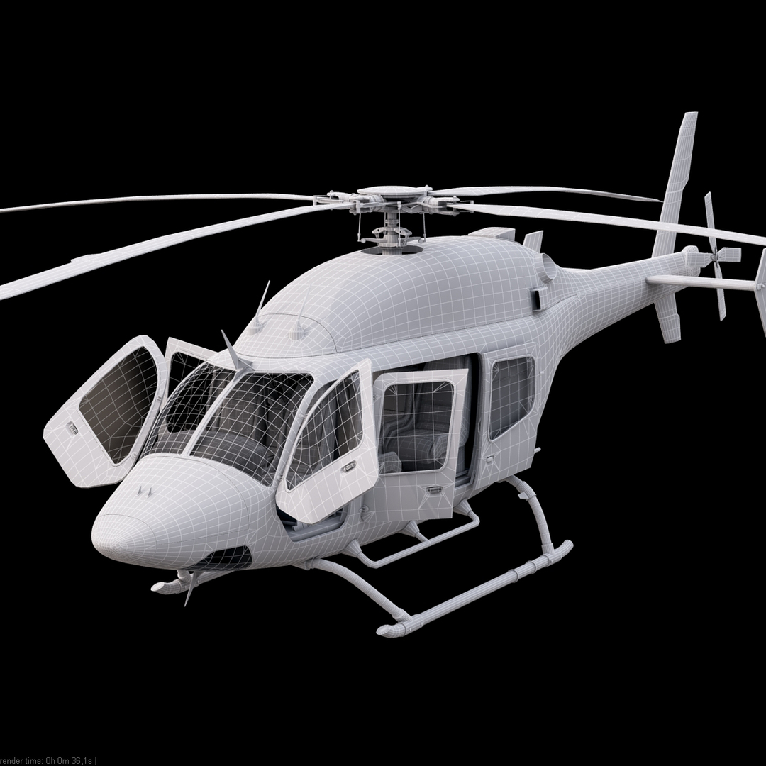 3d Model Bell 429 Helicopter Interior