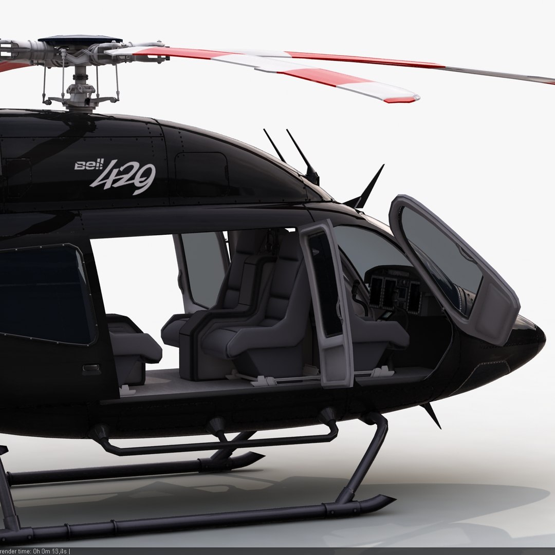 3d model bell 429 helicopter interior