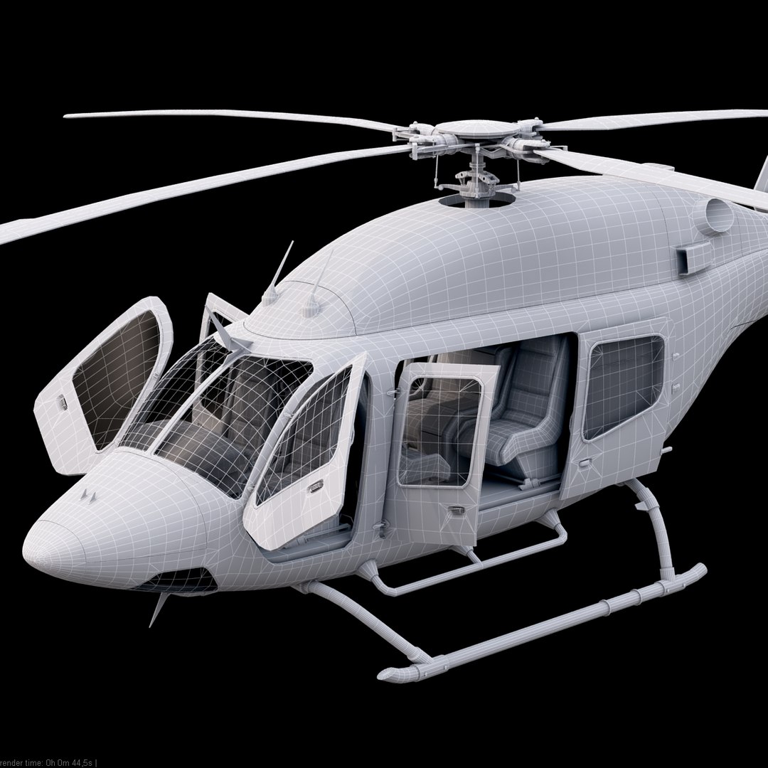 3d model bell 429 helicopter interior