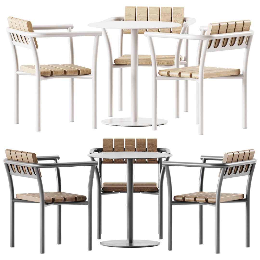 3D Model Munch Table And Parc Chair By Vestre - TurboSquid 2051546