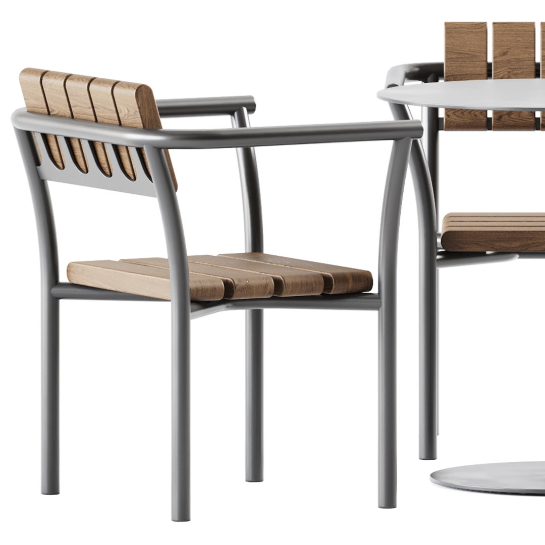 3D Model Munch Table And Parc Chair By Vestre - TurboSquid 2051546