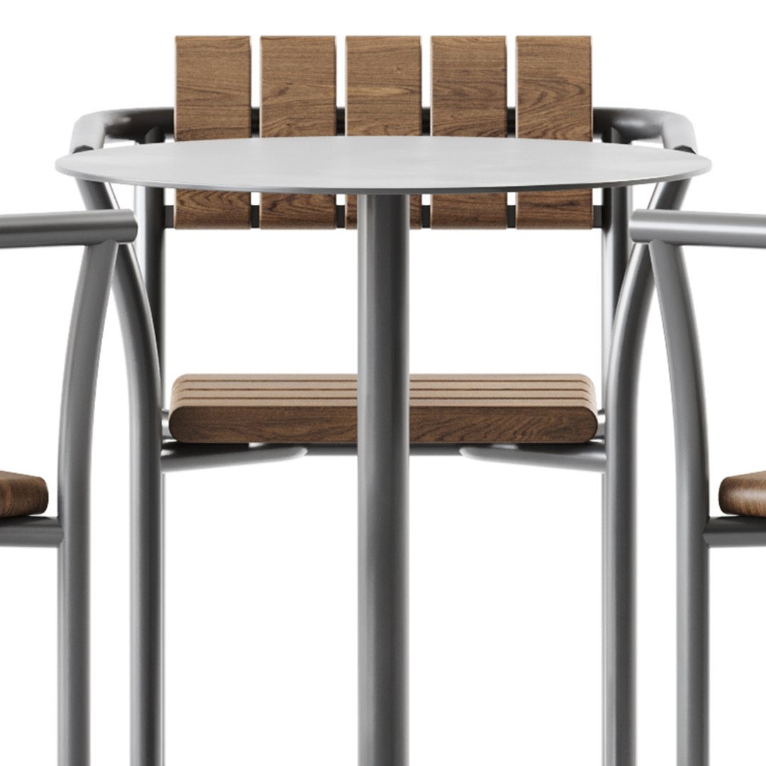 3D Model Munch Table And Parc Chair By Vestre - TurboSquid 2051546