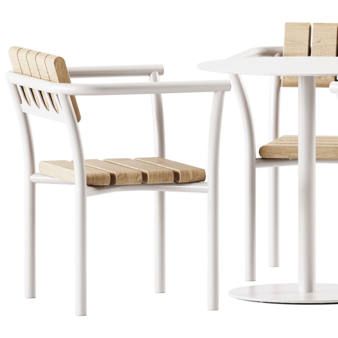 3D Model Munch Table And Parc Chair By Vestre - TurboSquid 2051546