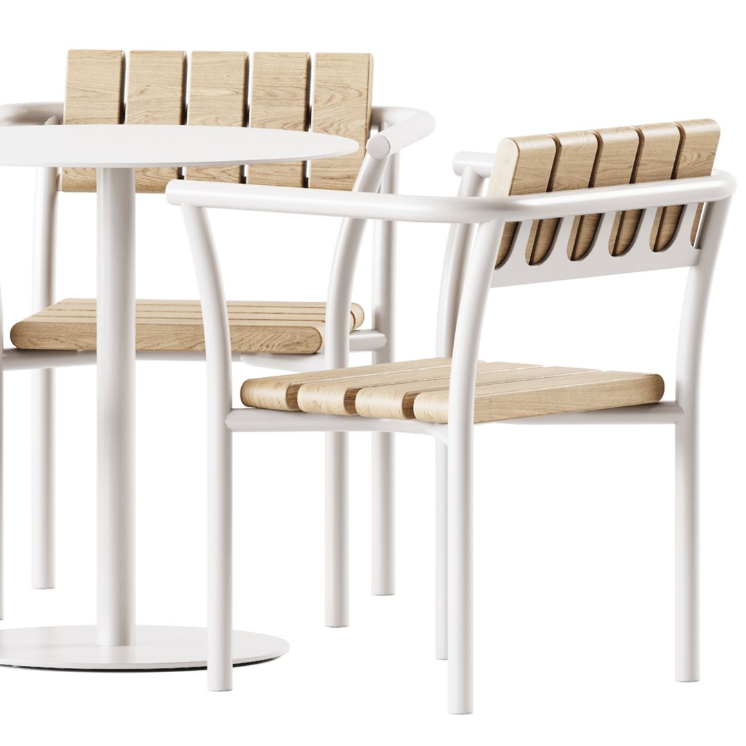 3D Model Munch Table And Parc Chair By Vestre - TurboSquid 2051546