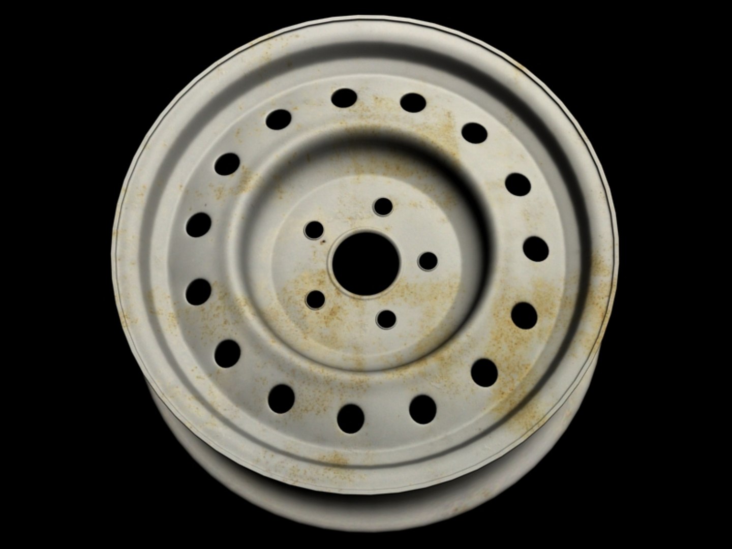 rusty steel rims set 3d model