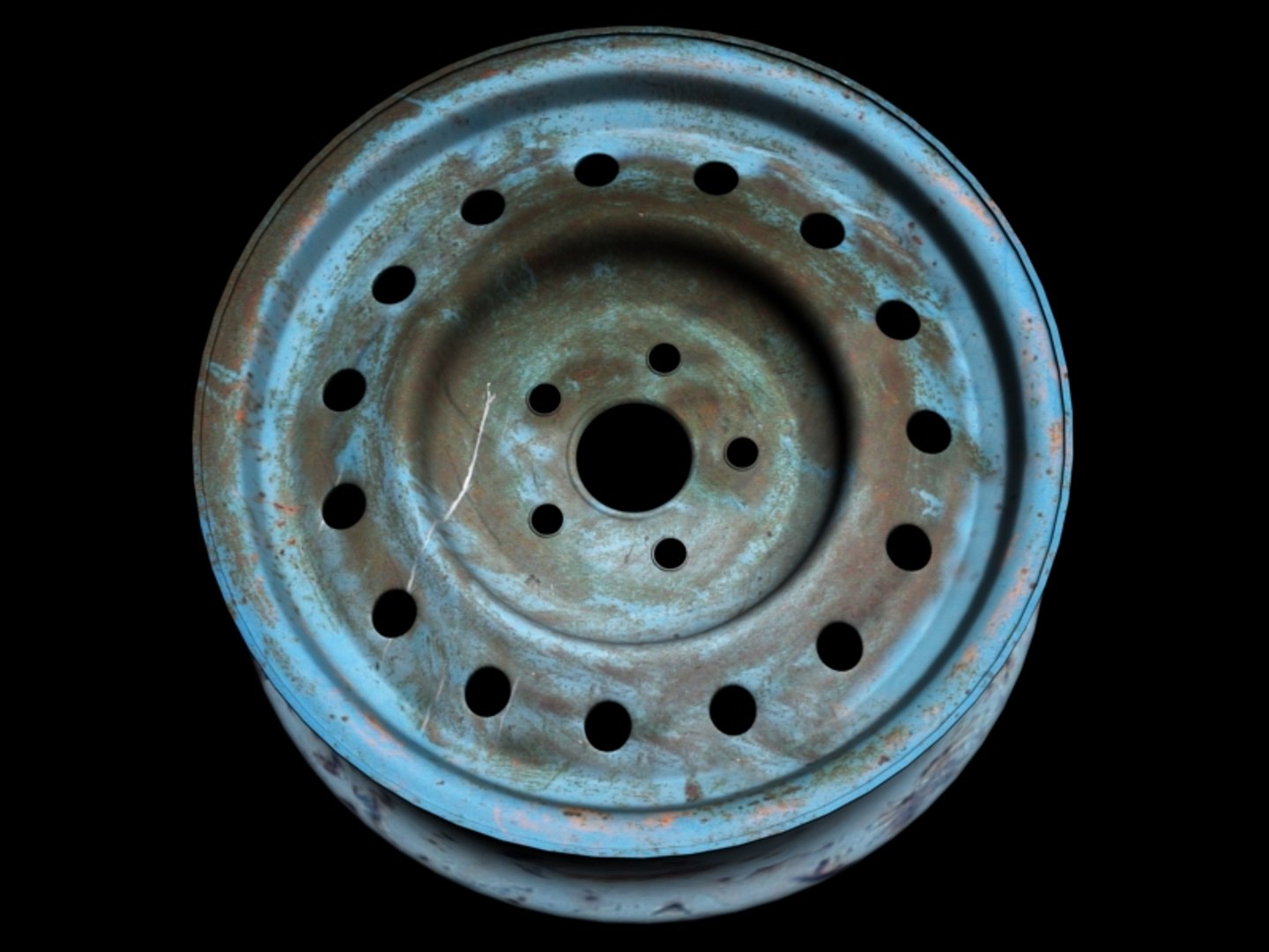 rusty steel rims set 3d model