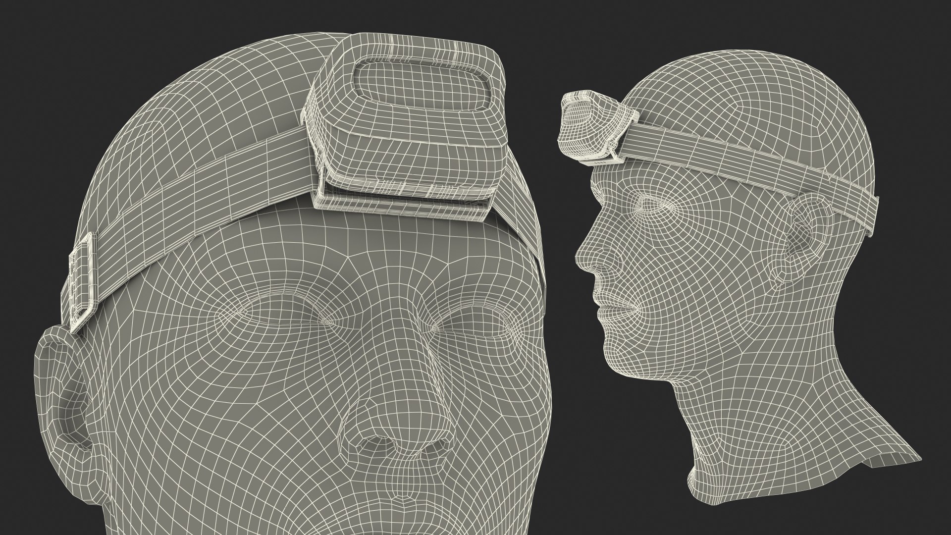 LED Head Light Grey With Mannequin Head 3D Model - TurboSquid 2028384