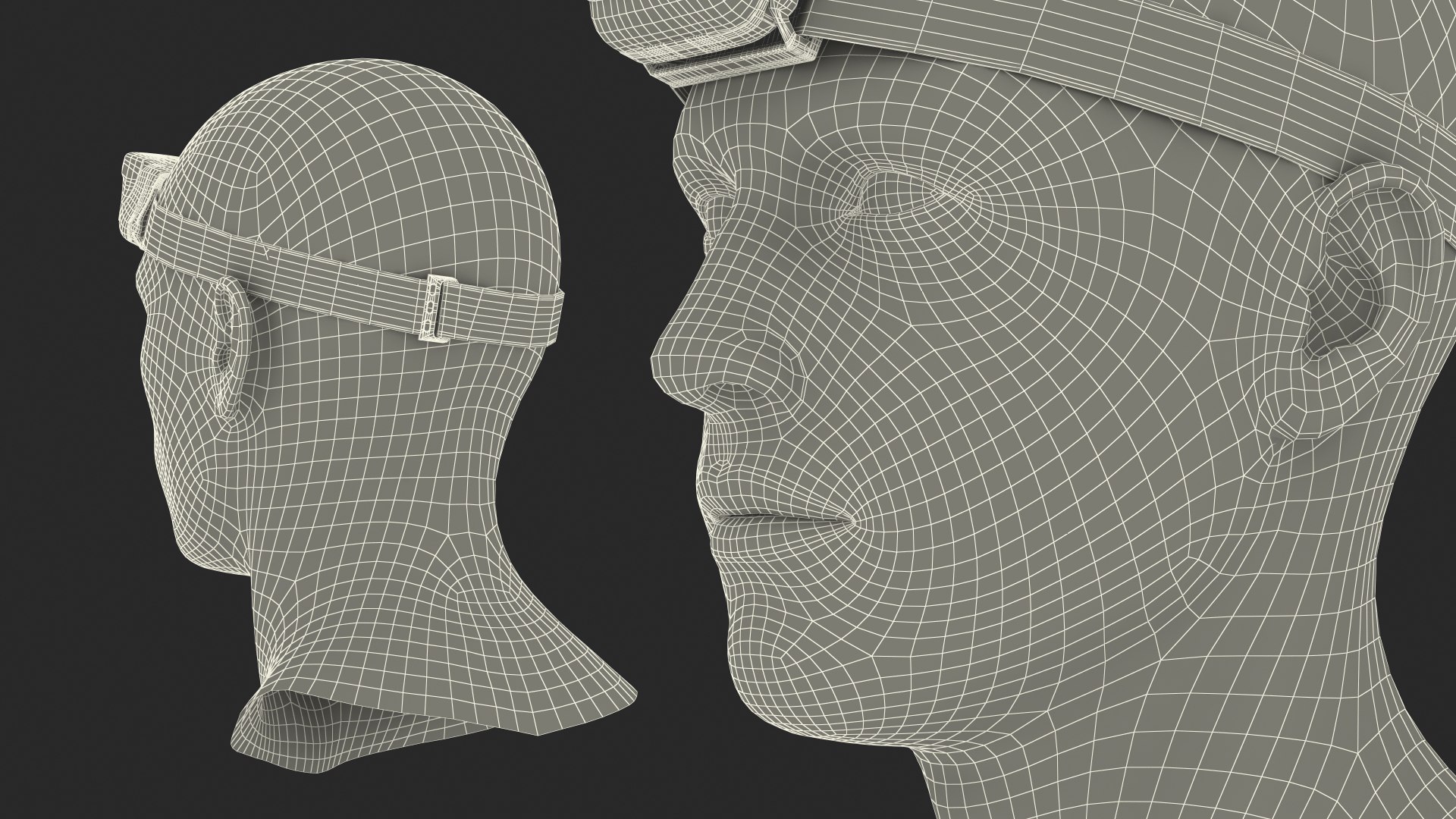 LED Head Light Grey With Mannequin Head 3D Model - TurboSquid 2028384