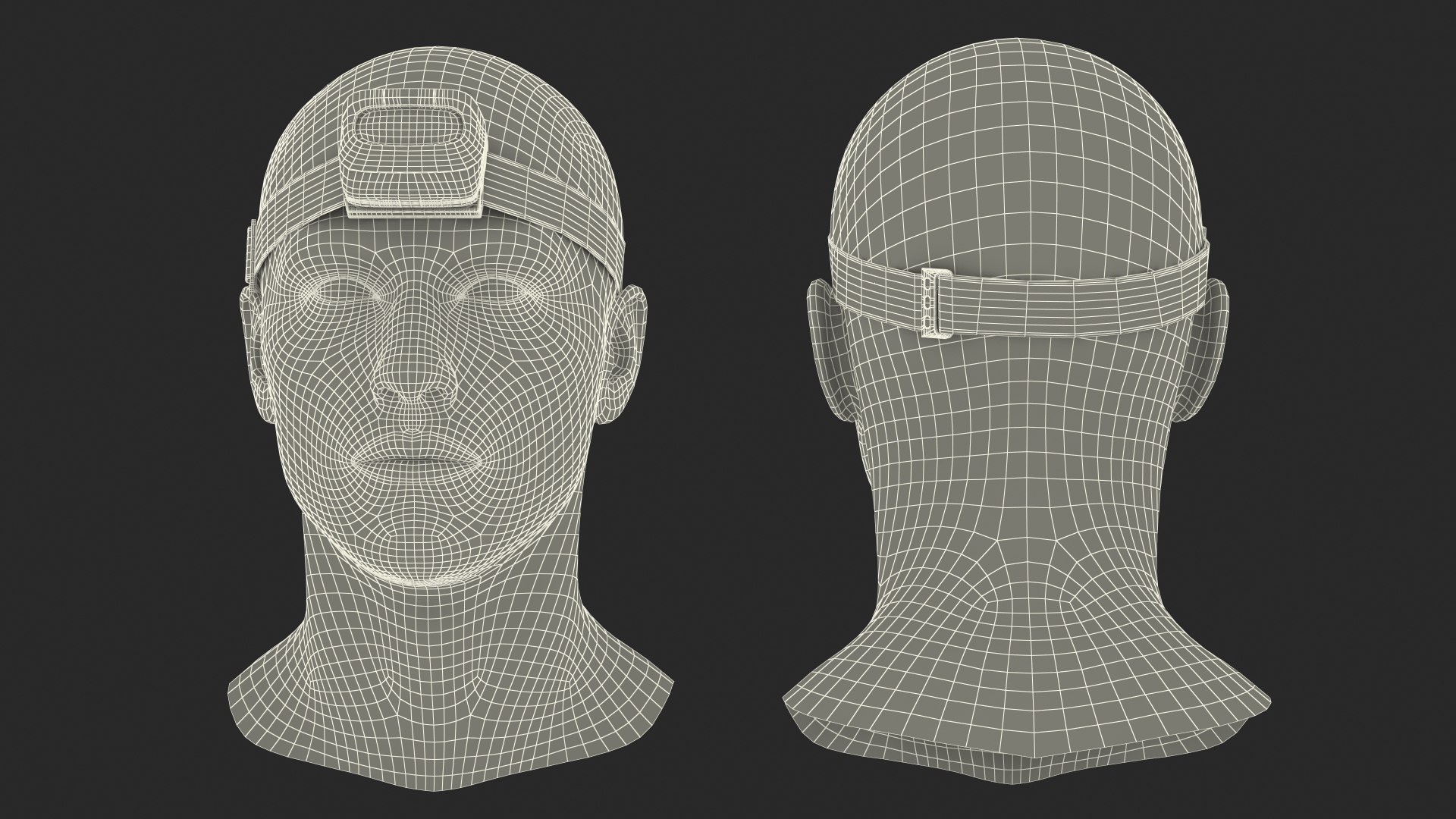 LED Head Light Grey With Mannequin Head 3D Model - TurboSquid 2028384