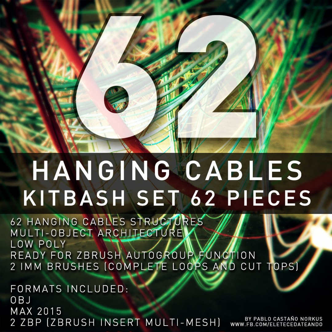 3D cables kitbash set 62 model - TurboSquid 1645042