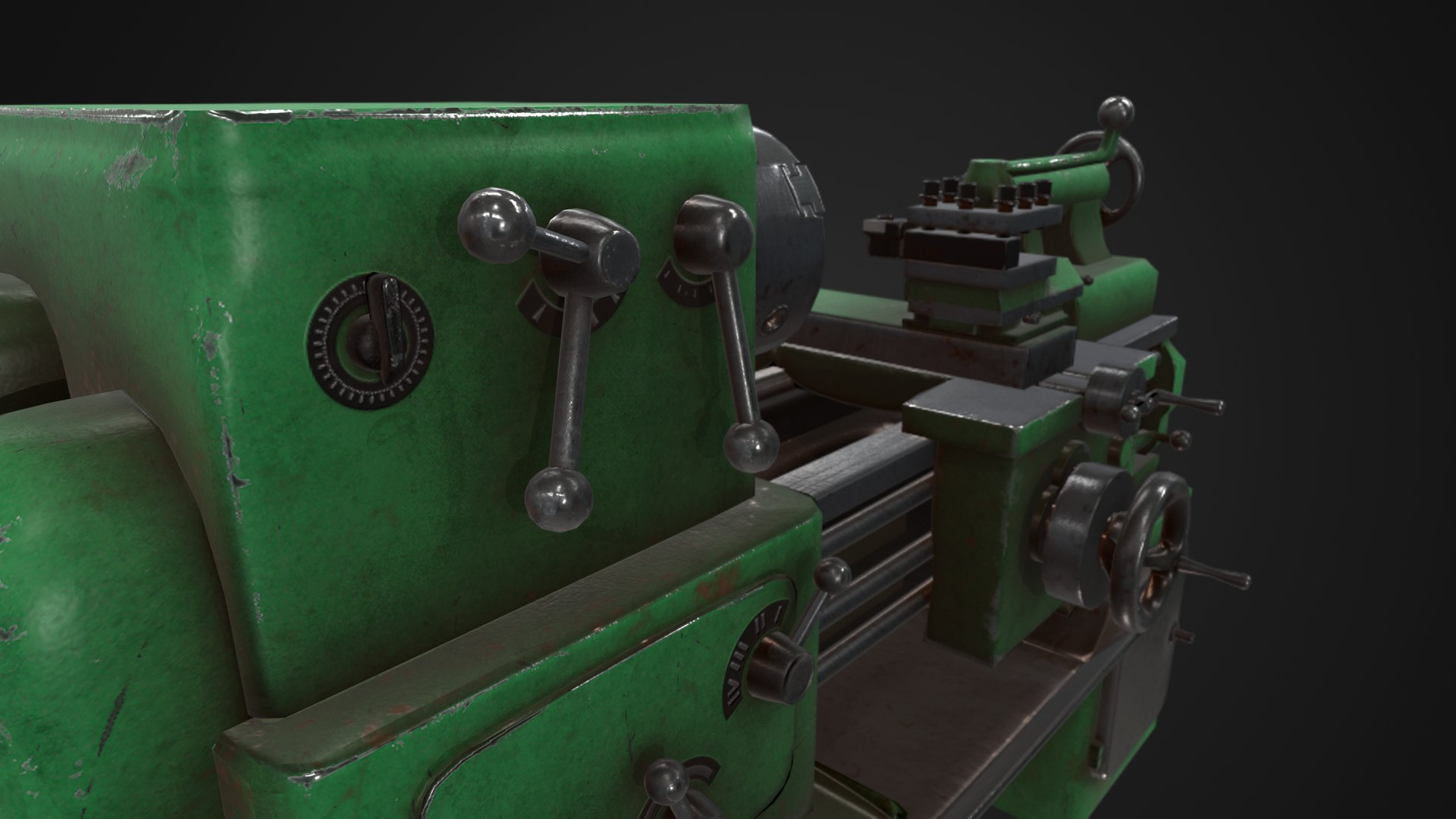 3D Old Lathe Model - TurboSquid 1637213