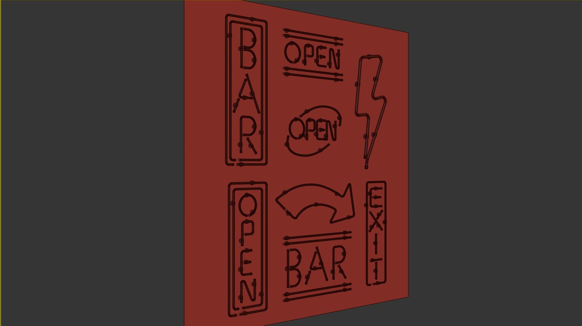 3D Neon Light Sign Modules Model - TurboSquid 2325993