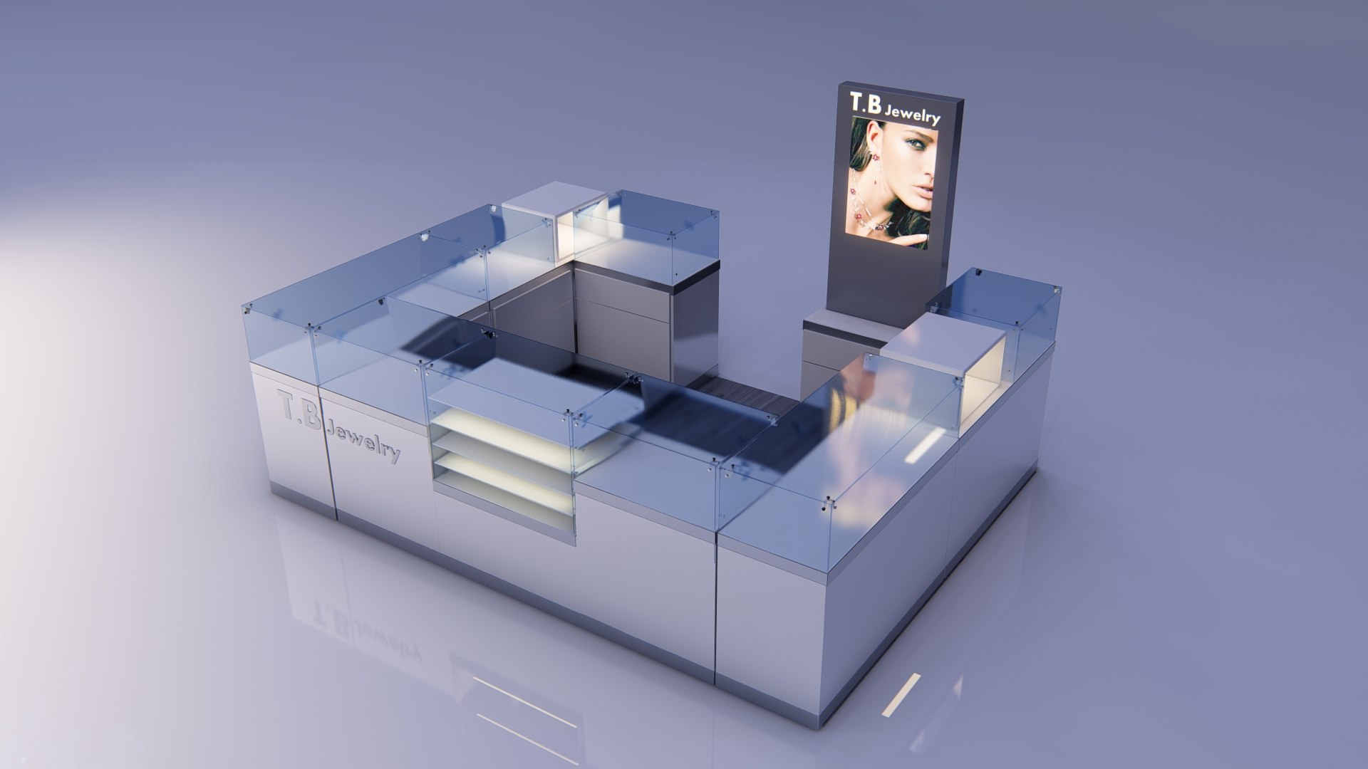 Jewelry Display Booth 3D Model - TurboSquid 2171079