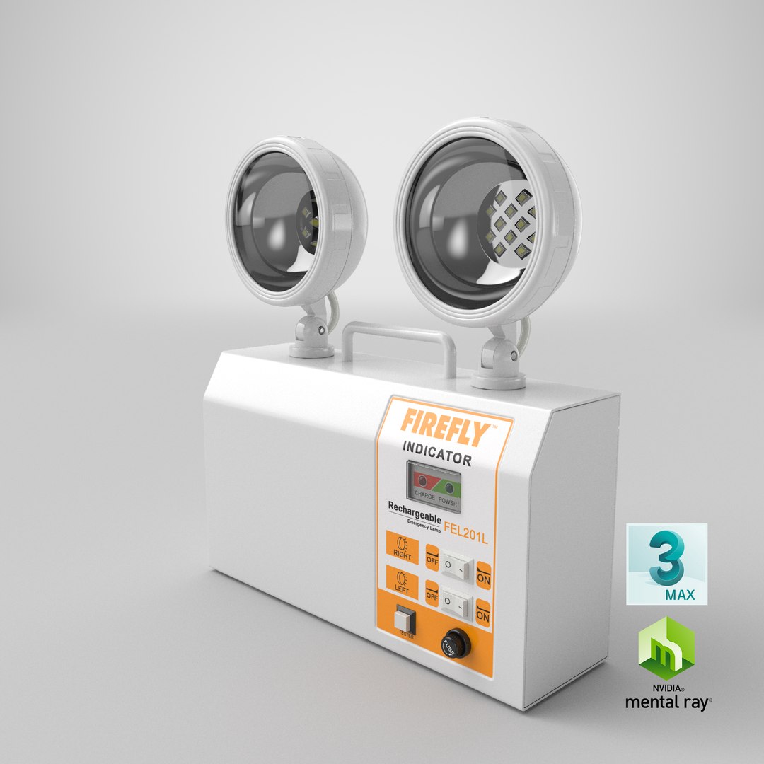 Rechargeable Twin LED Emergency Lamp FIREFLY FEL201L 3D Model ...