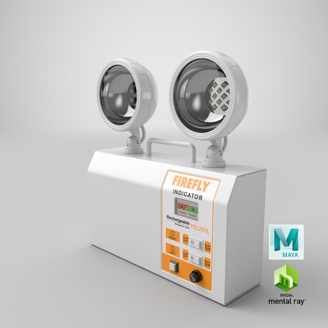 Rechargeable Twin LED Emergency Lamp FIREFLY FEL201L 3D Model ...