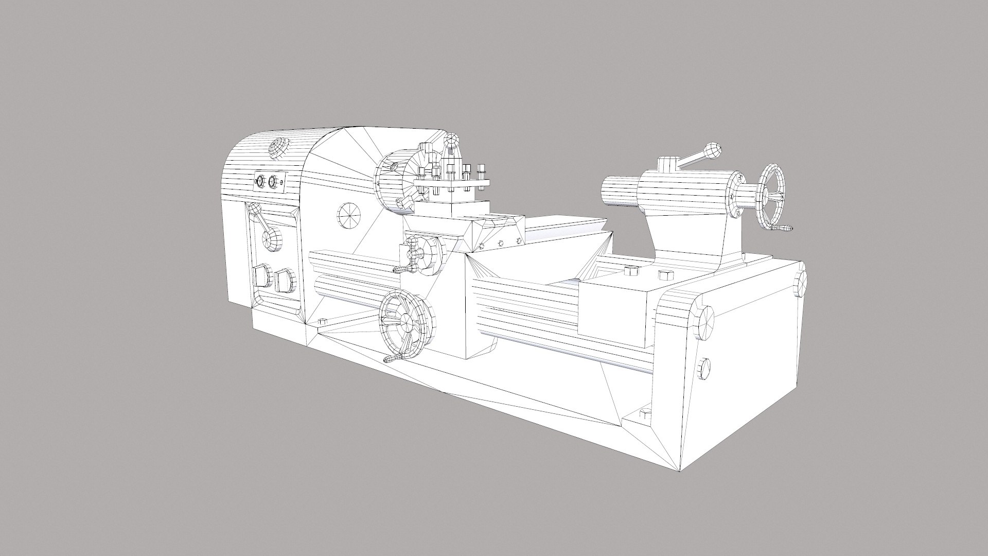 Lathe Machine 3D Model - TurboSquid 2342056