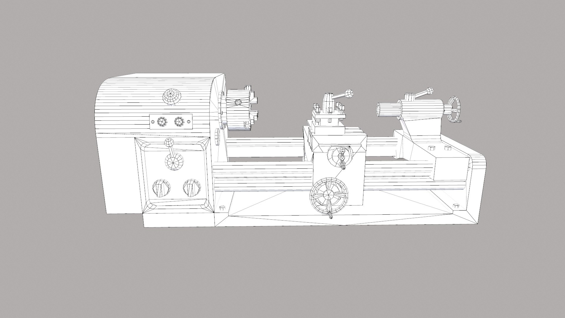 Lathe Machine 3D Model - TurboSquid 2342056