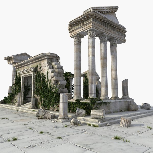 3d roman temple model