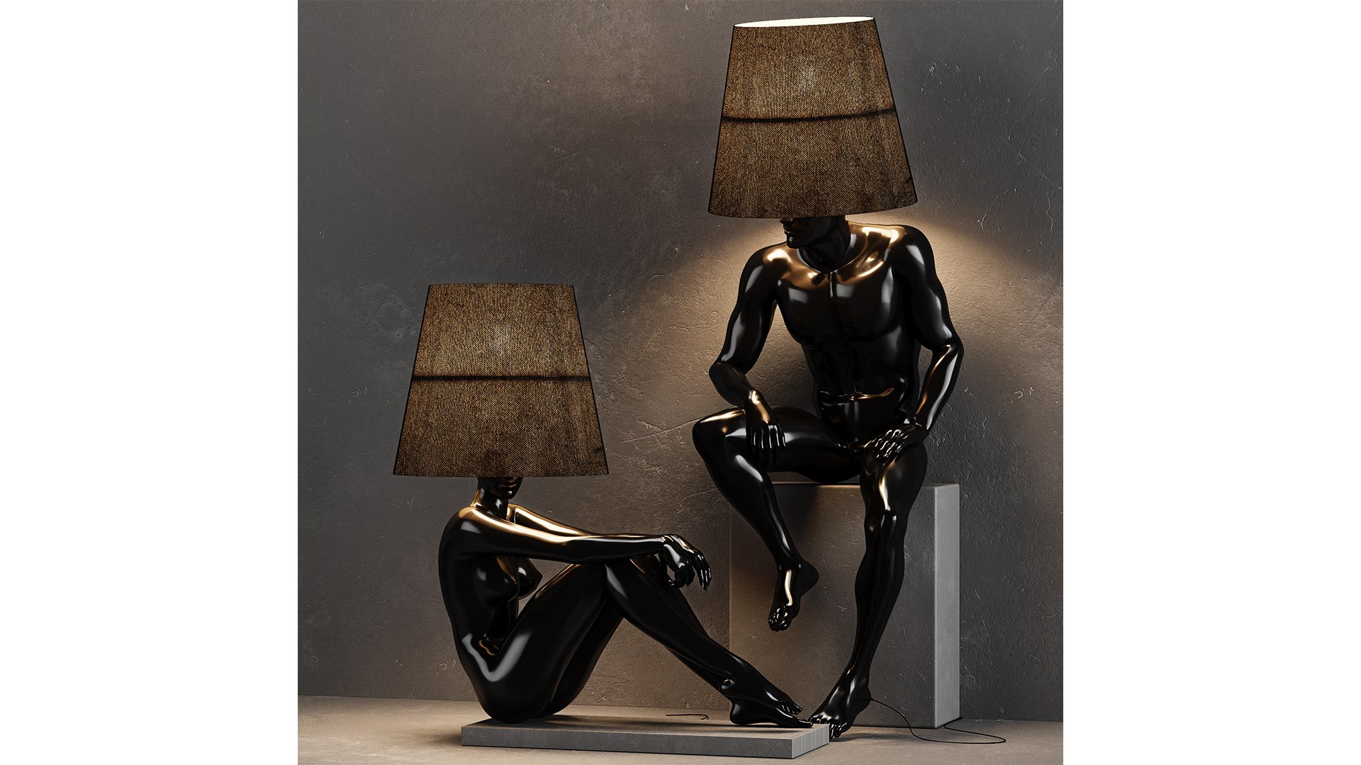 3D Model Hommer Human Lampshade Floor Lamp - Vray Max - TurboSquid 2245614