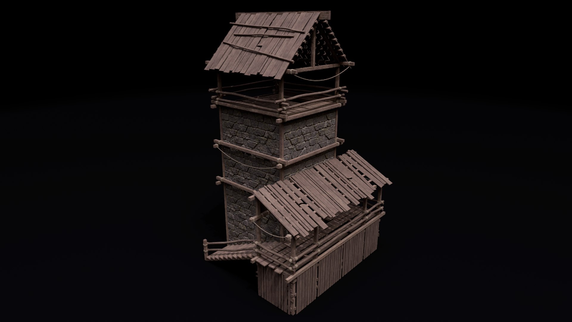 3D Realistic Medieval Watchtower - TurboSquid 2111497