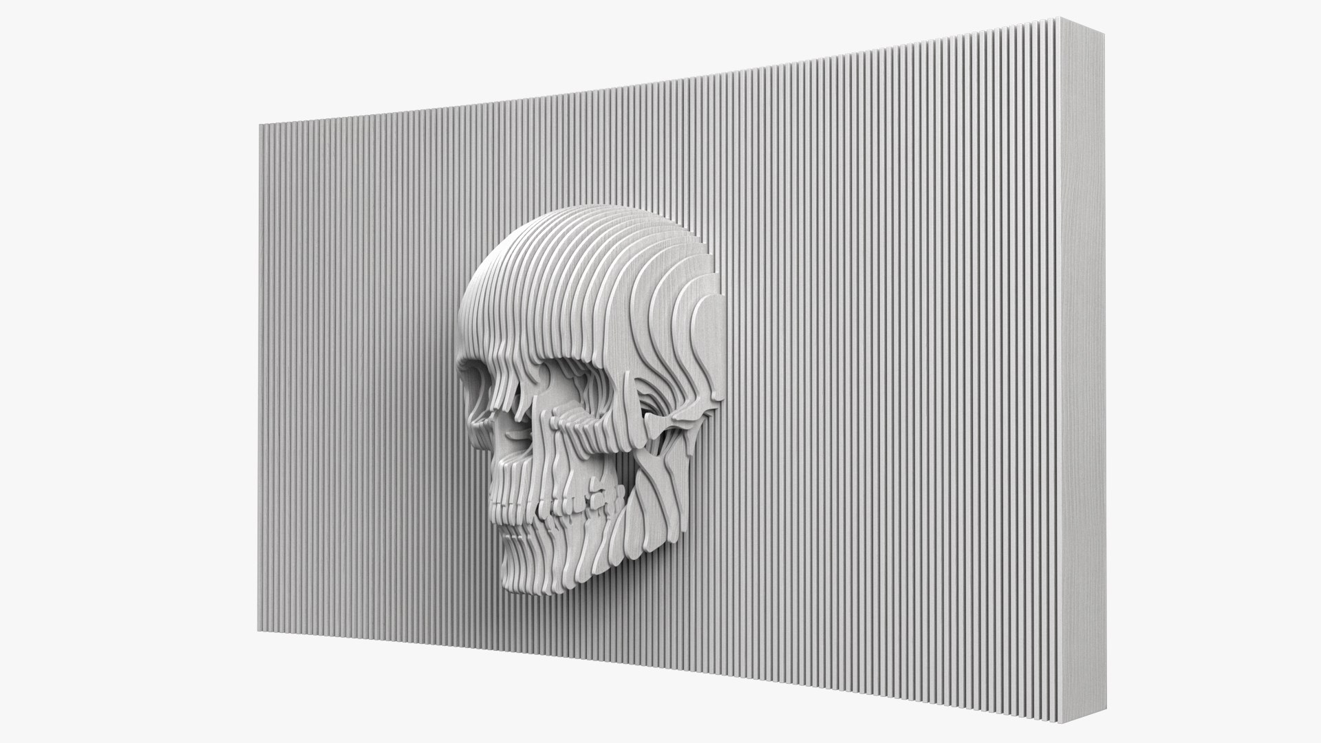 Modern Parametric Wooden Wall Decor - Wooden Scull 3D Model ...