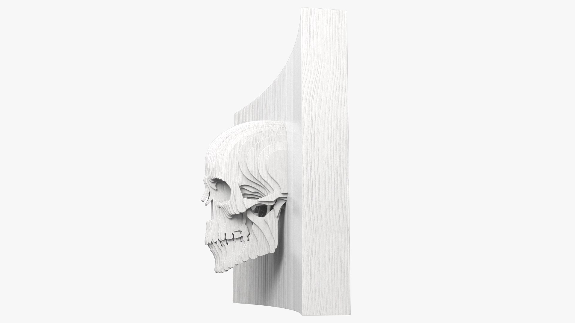 Modern Parametric Wooden Wall Decor - Wooden Scull 3D Model ...
