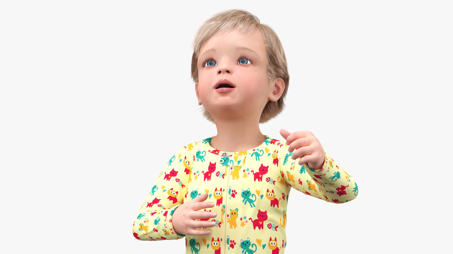 3D Toddler Aged 1 Year In Pajamas Rigged For Maya - TurboSquid 2285054