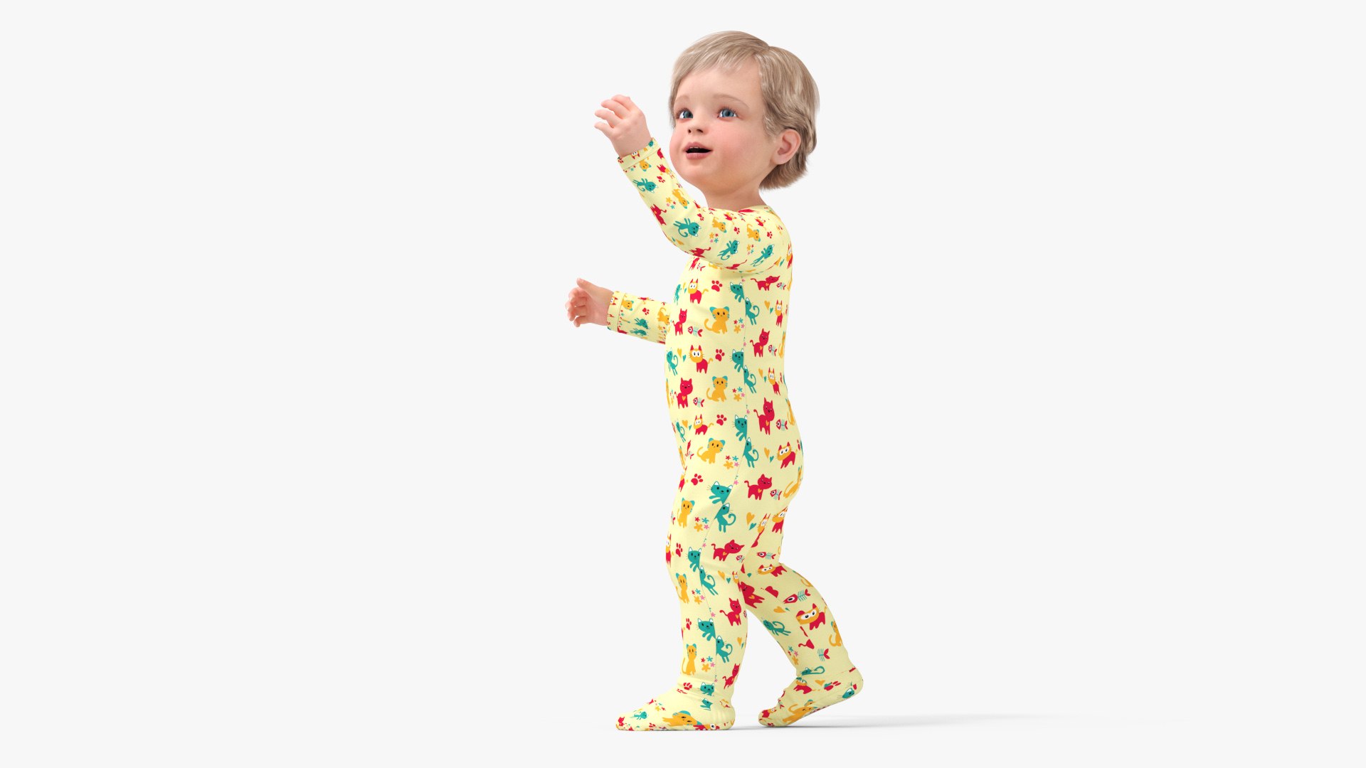 3D Toddler Aged 1 Year In Pajamas Rigged For Maya - TurboSquid 2285054