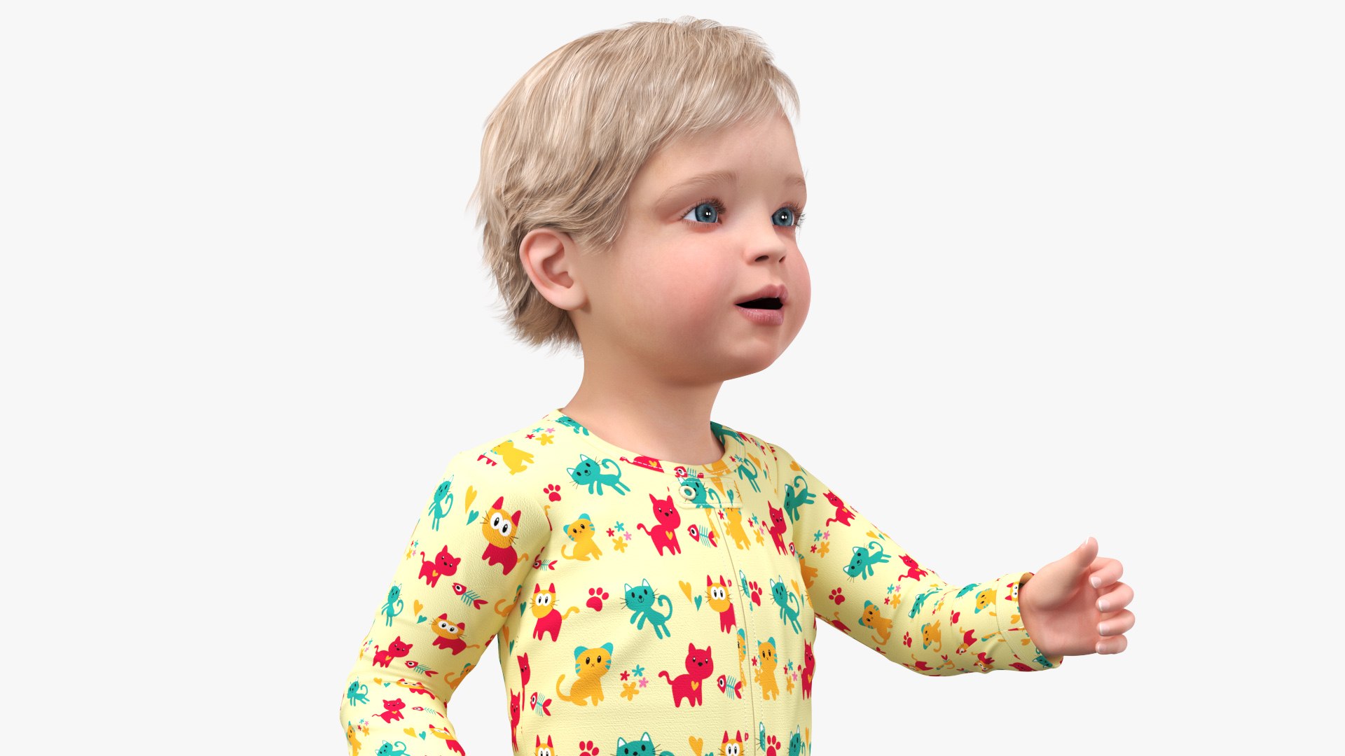 3D Toddler Aged 1 Year In Pajamas Rigged For Maya - TurboSquid 2285054