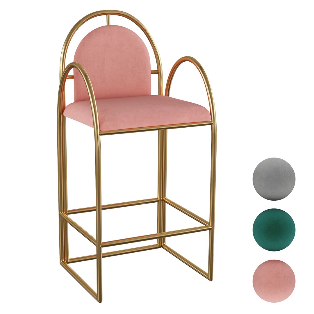 Modern Gold Metal Bar Stool model - TurboSquid 1845171