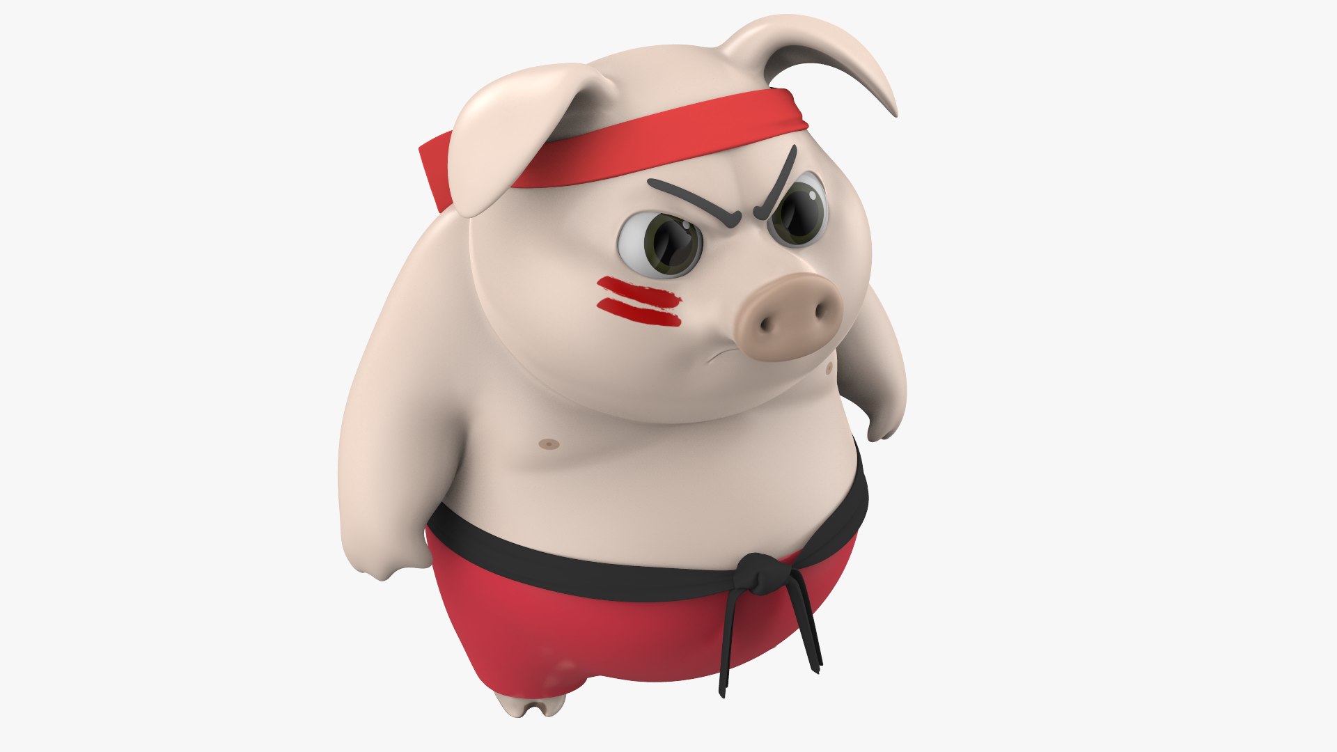 Angry Pig Cartoon Character 3D - TurboSquid 2321358