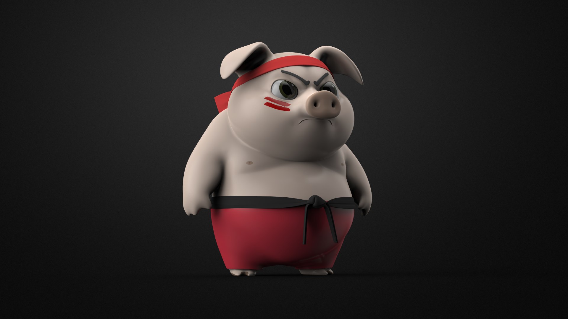 Angry Pig Cartoon Character 3D - TurboSquid 2321358