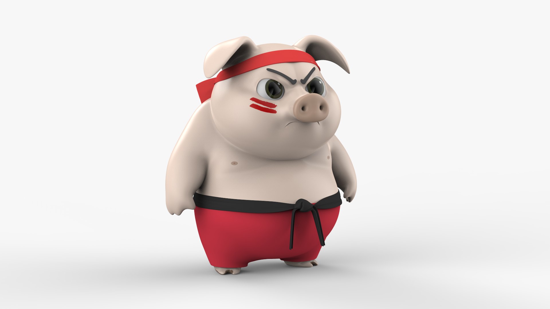 Angry Pig Cartoon Character 3D - TurboSquid 2321358
