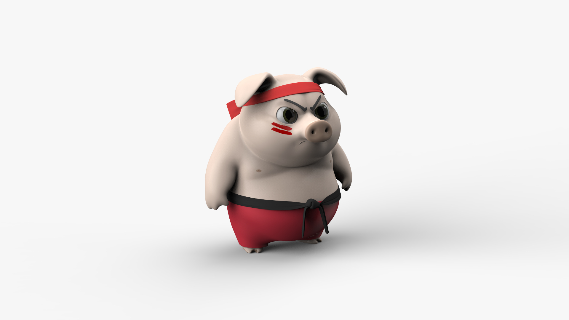 Angry Pig Cartoon Character 3D - TurboSquid 2321358