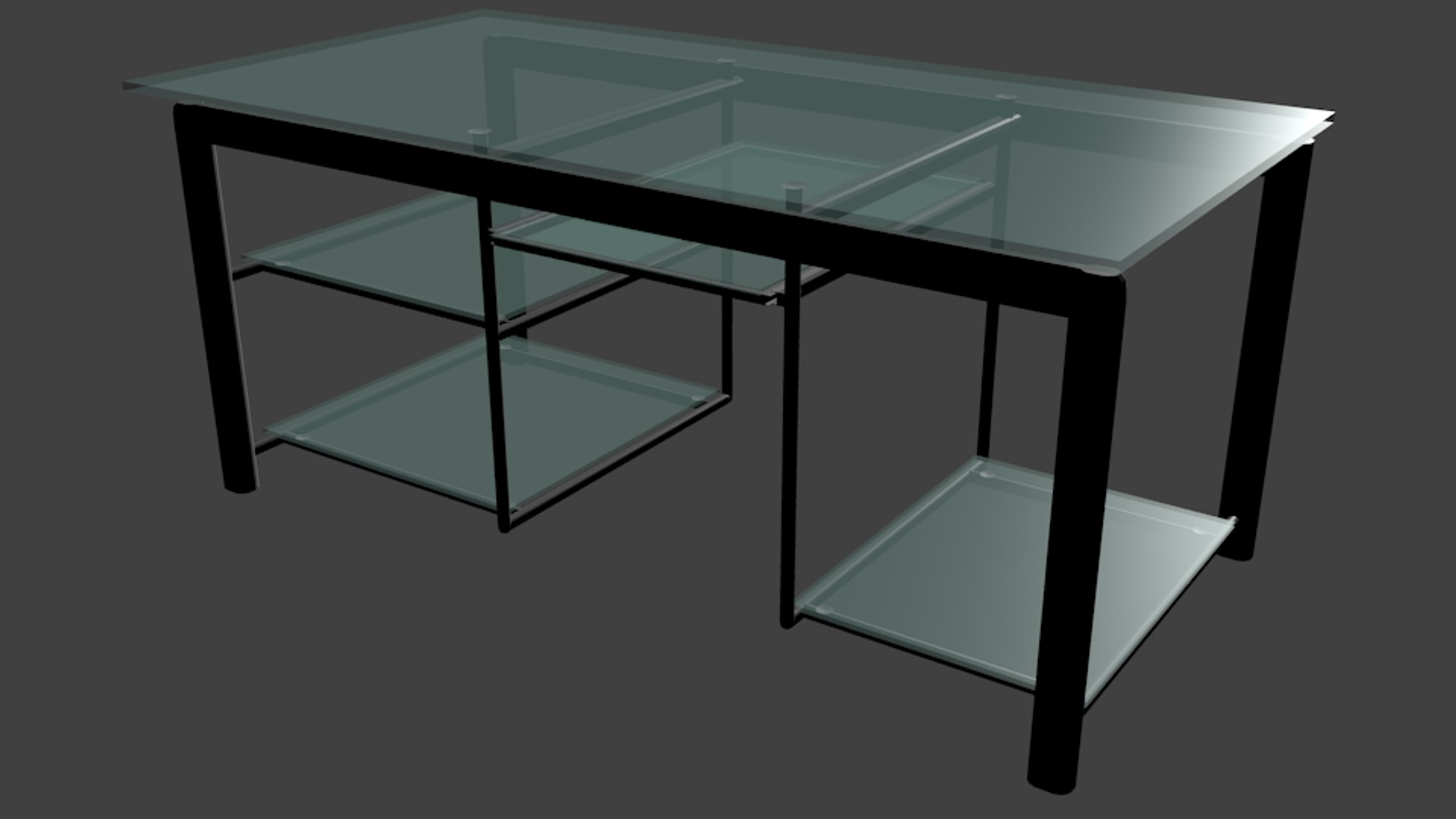 3D glass table model - TurboSquid 1631662
