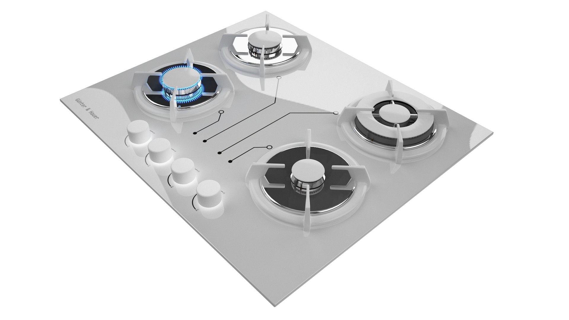 3D Model Gas Cooktop - TurboSquid 1650827