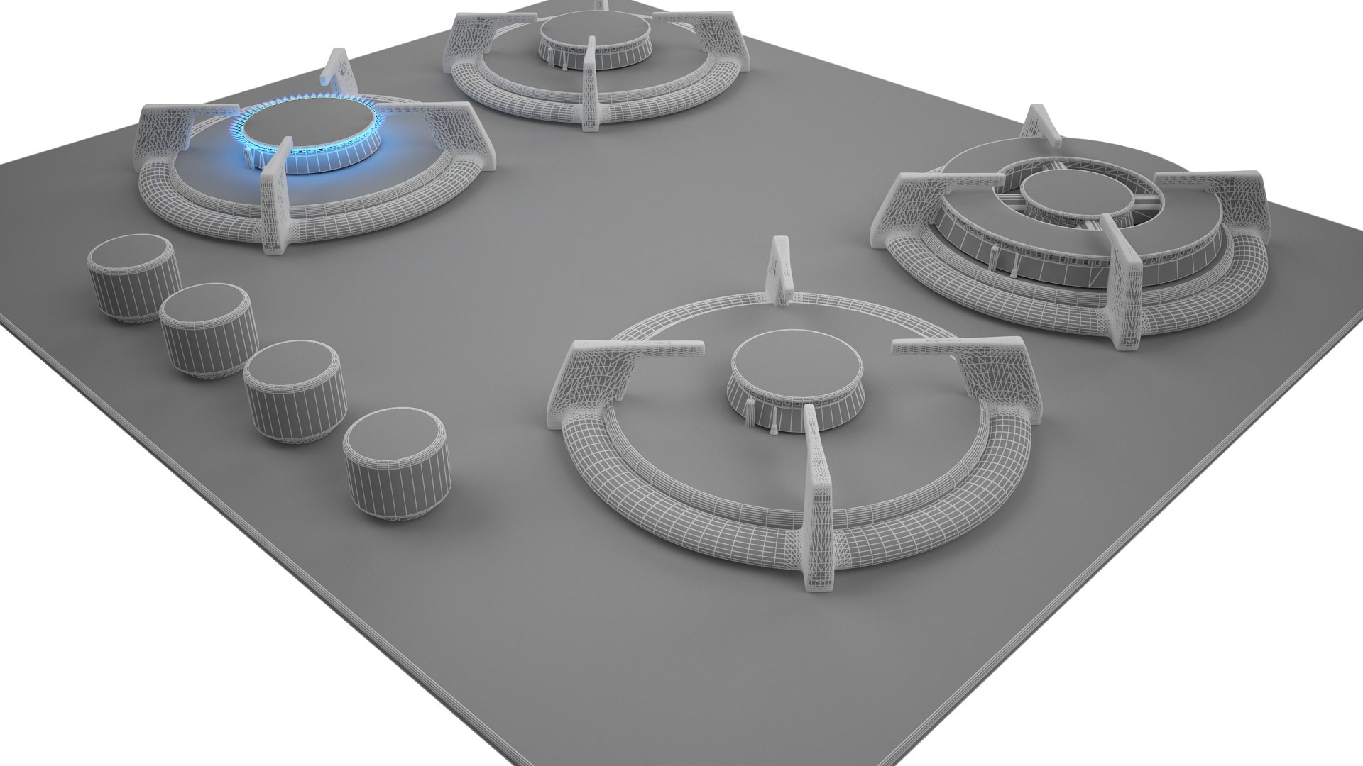 3D Model Gas Cooktop - TurboSquid 1650827