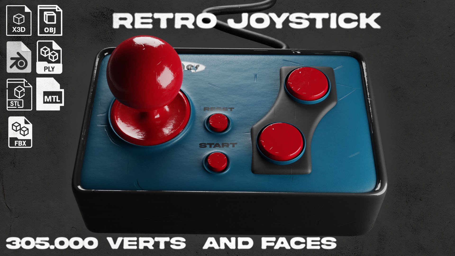 3D Retro Joystick - TurboSquid 1982903