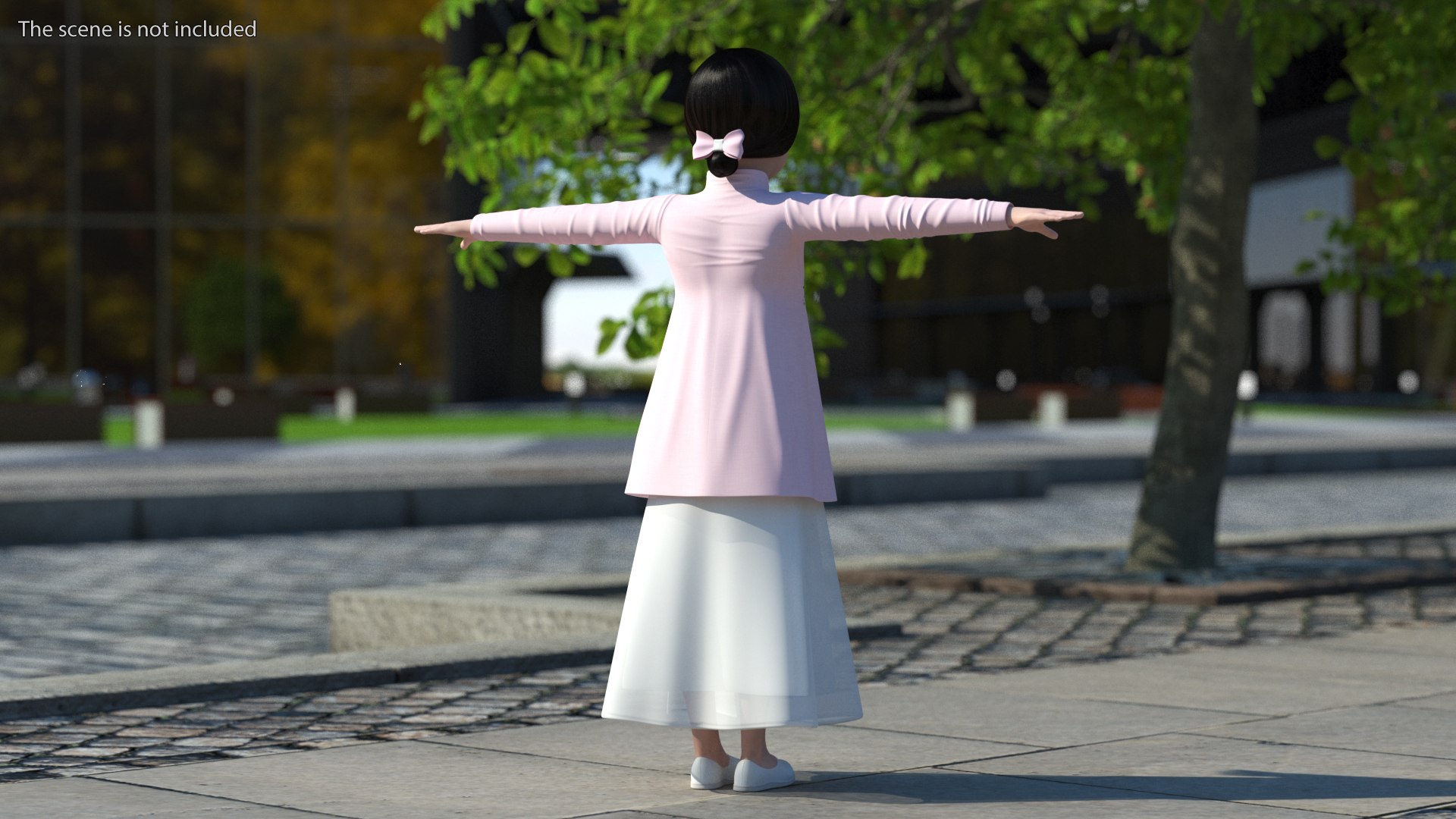 Child Girl From Asia In National Costume Rigged For Modo Model ...