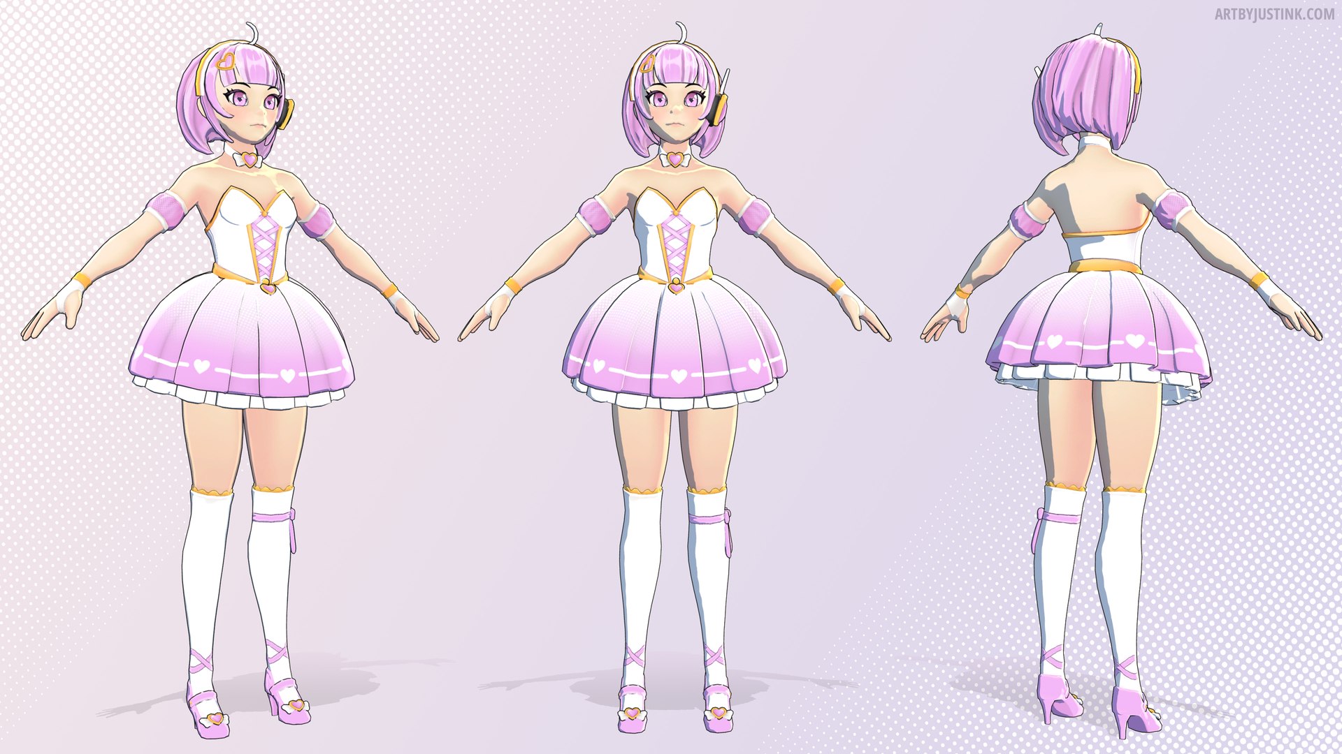 Idol - Cute Anime Pop Star - Custom Unity Shader 3D - TurboSquid 1808655