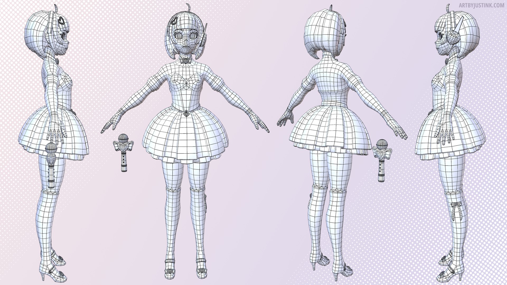 Idol - Cute Anime Pop Star - Custom Unity Shader 3D - TurboSquid 1808655