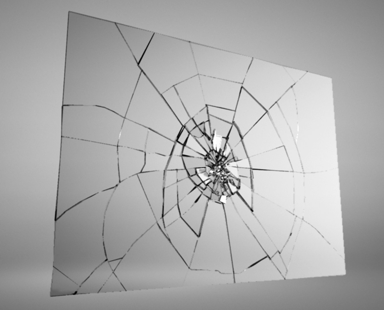 3d Glass Shattering Model