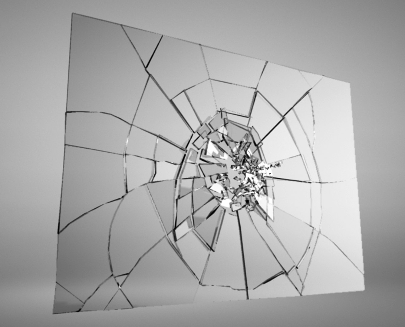 3d Glass Shattering Model