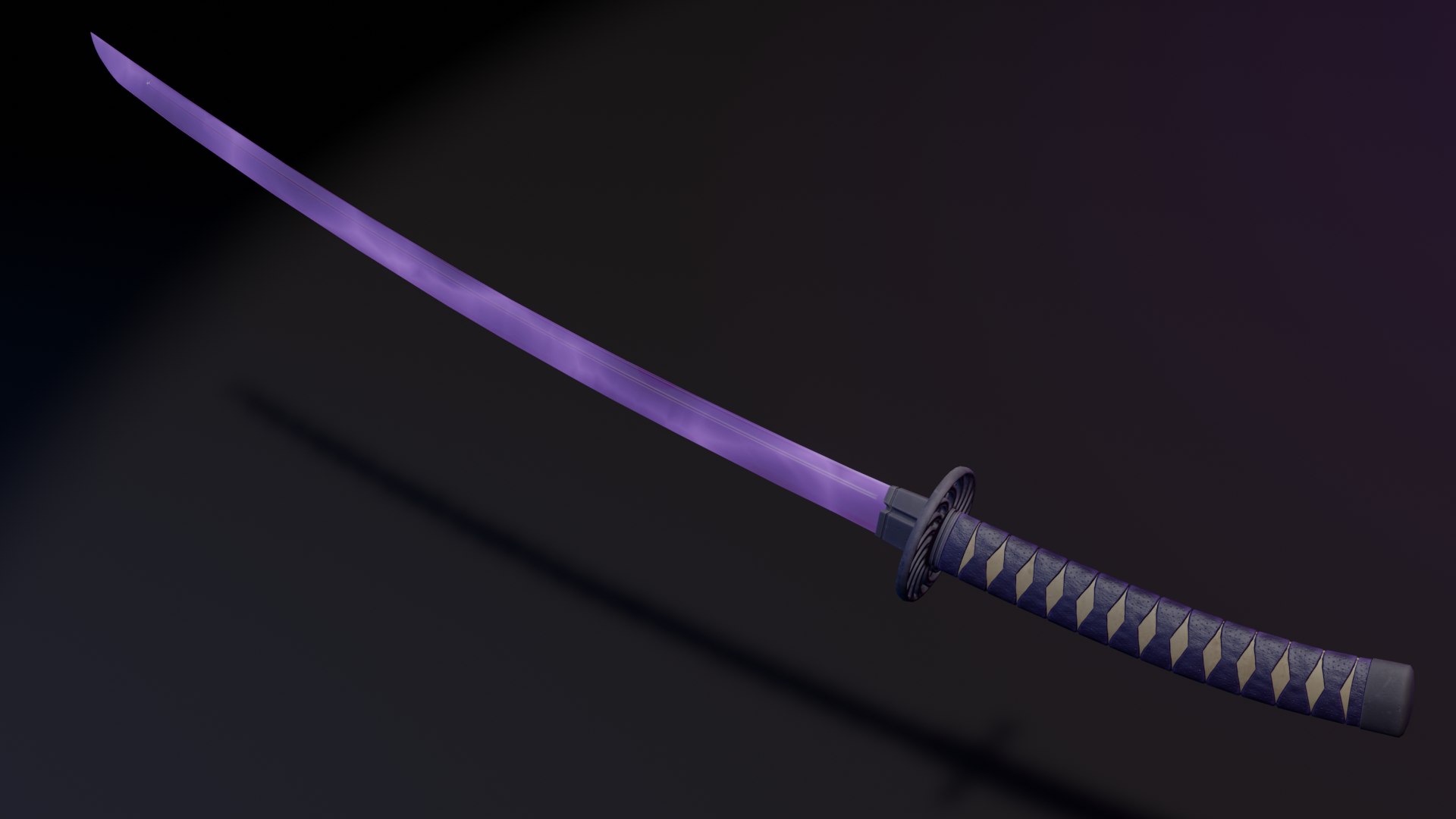 Katana Asset With 5 Skins PBR Textures Low-poly Game Ready 3D Model ...