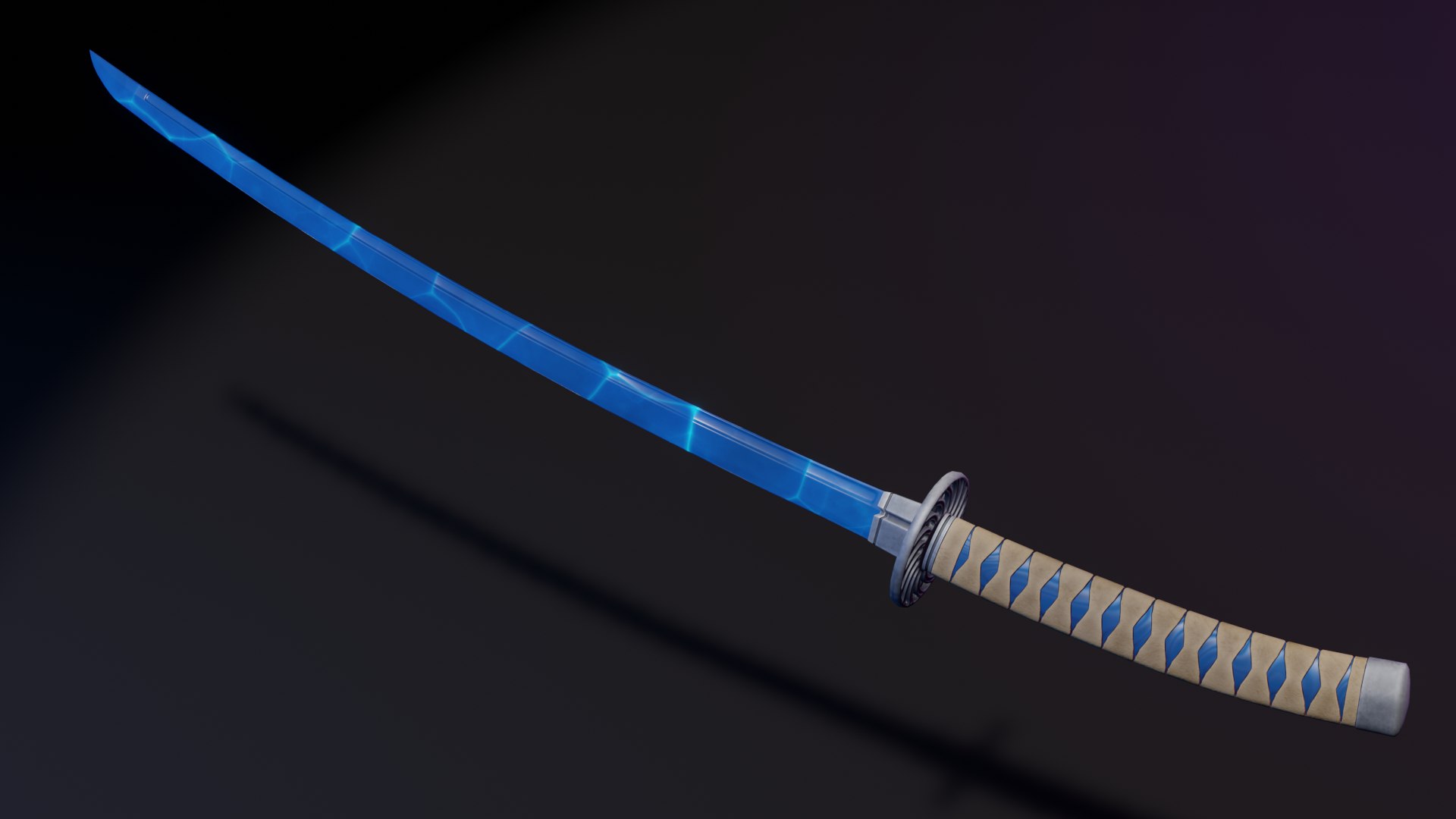 Katana Asset With 5 Skins PBR Textures Low-poly Game Ready 3D Model ...
